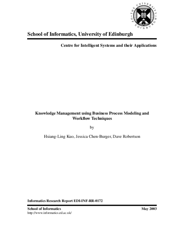 (PDF) Knowledge Management using Business Process Modelling and ...