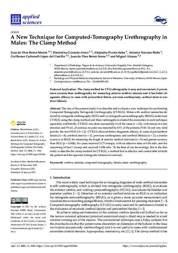 (PDF) A New Technique for Computed-Tomography Urethrography in Males ...