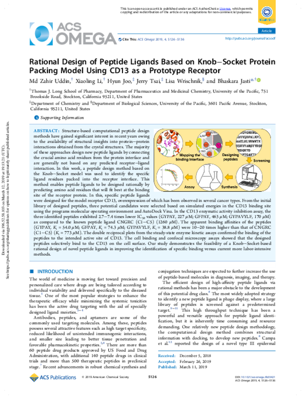 (PDF) Rational Design of Peptide Ligands Based on Knob–Socket Protein ...