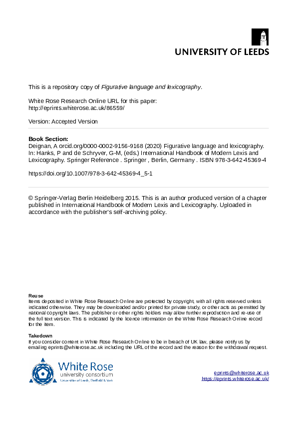 (PDF) Figurative language and lexicography