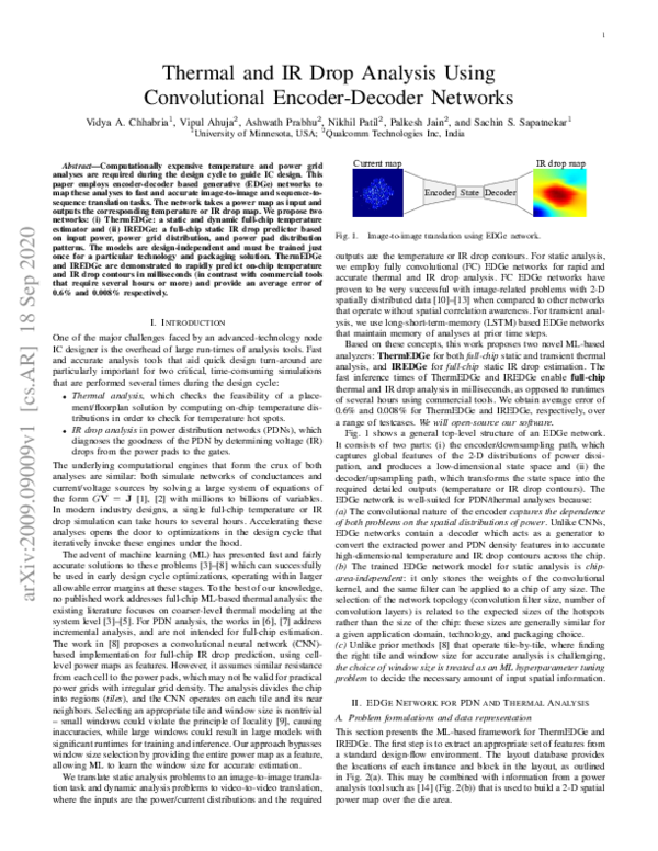 (PDF) Thermal and IR Drop Analysis Using Convolutional Encoder-Decoder Networks