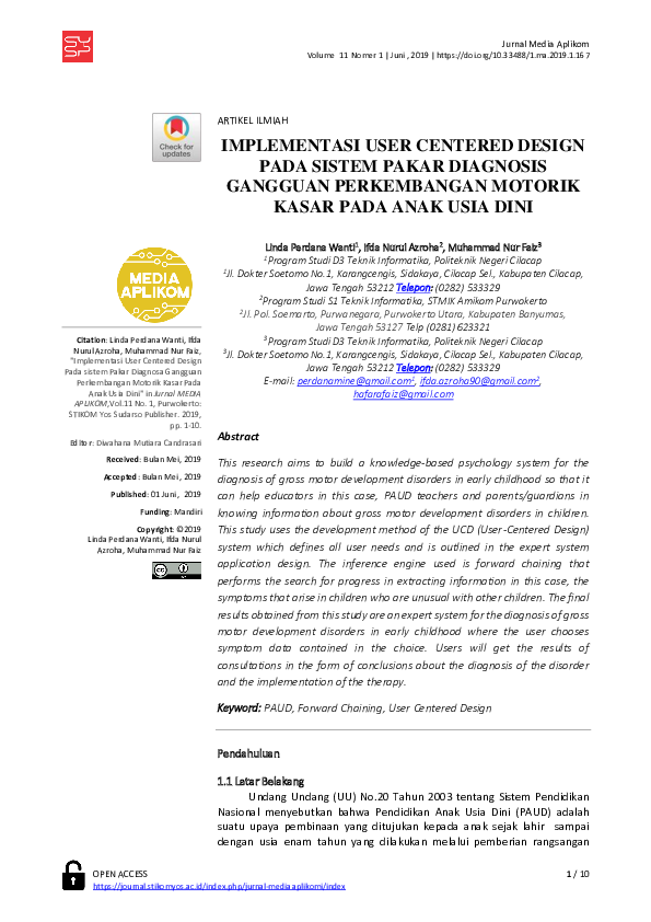 (PDF) Implementasi User Centered Design Pada Sistem Pakar Diagnosis Gangguan Perkembangan ...
