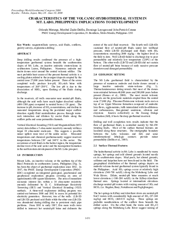 (PDF) Characteristics of the Volcanic-Hydrothermal System in Mt. Labo ...