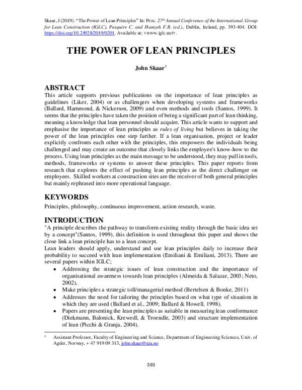 (PDF) The Power of Lean Principles