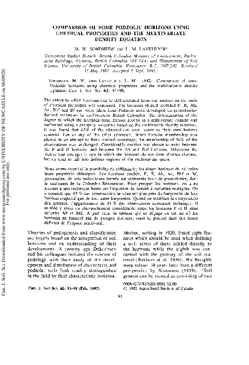 (PDF) Comparison of Some Podzolic Horizons Using Chemical Properties ...