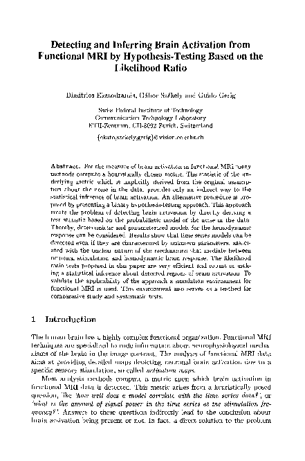 (PDF) Detecting and inferring brain activation from functional MRI by ...