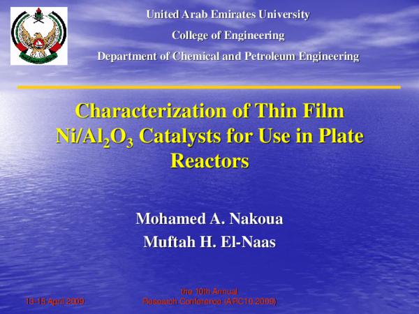 (PDF) Characterization of Thin Film Ni/Al2O3 Catalysts for Use in Plate ...