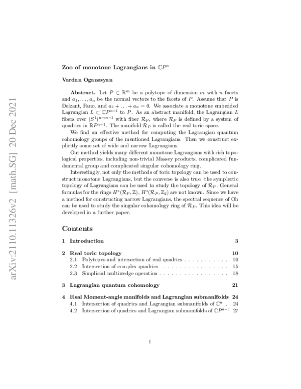 (PDF) Zoo of monotone Lagrangians in C
