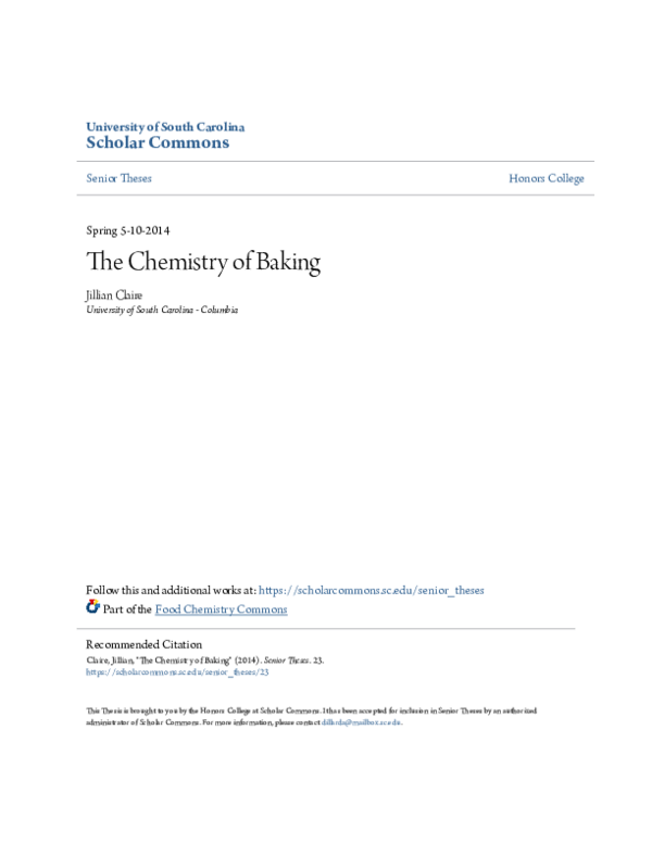 (PDF) The Chemistry of Baking