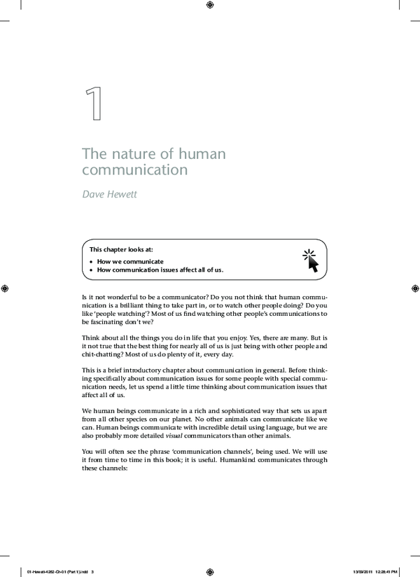 (PDF) The Nature of Human Communication