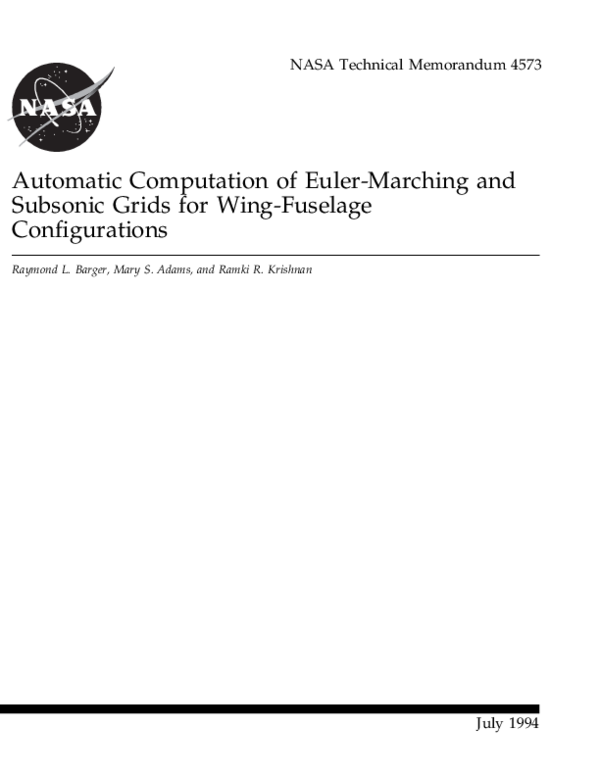 (PDF) Automatic computation of Euler-marching and subsonic grids for ...