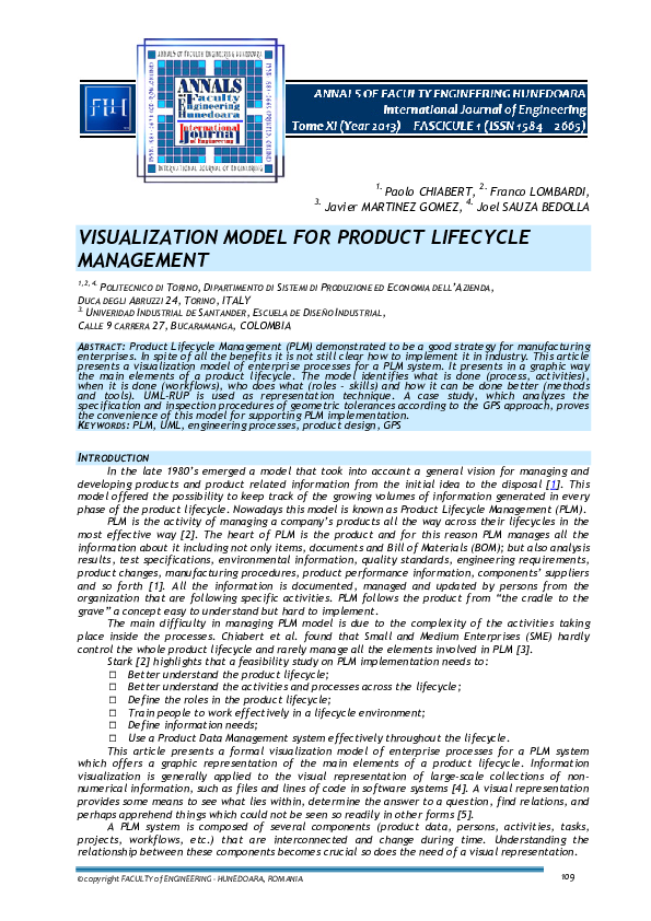 Pdf Visualization Model For Product Lifecycle Management