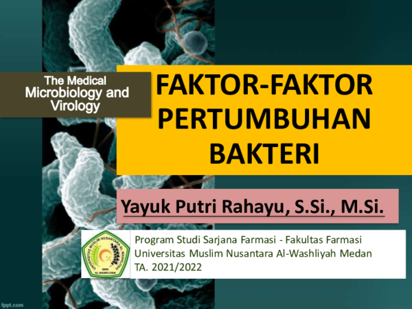 (PDF) Mikrobiologi & Virologi: 4. Faktor-faktor Pertumbuhan Bakteri ...