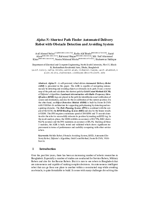 (PDF) Alpha-N: Shortest Path Finder Automated Delivery Robot with ...