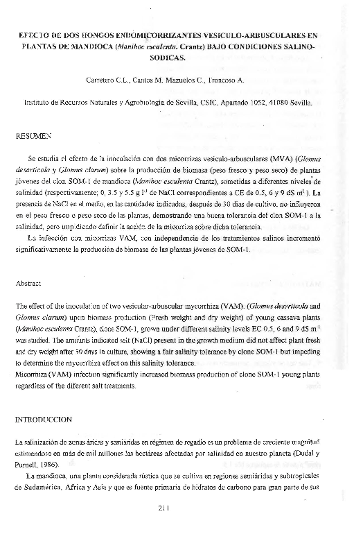 (PDF) Efecto de dos hongos endomicorrizantes vesiculo-arbusculares en ...