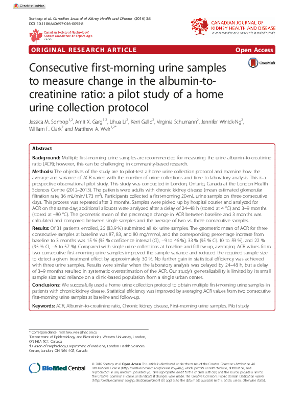 (PDF) Consecutive first-morning urine samples to measure change in the ...