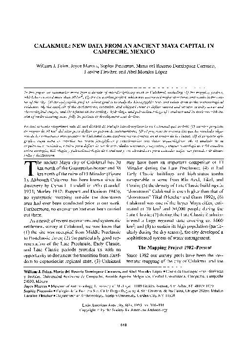 (PDF) Calakmul: New Data from an Ancient Maya Capital in Campeche, Mexico