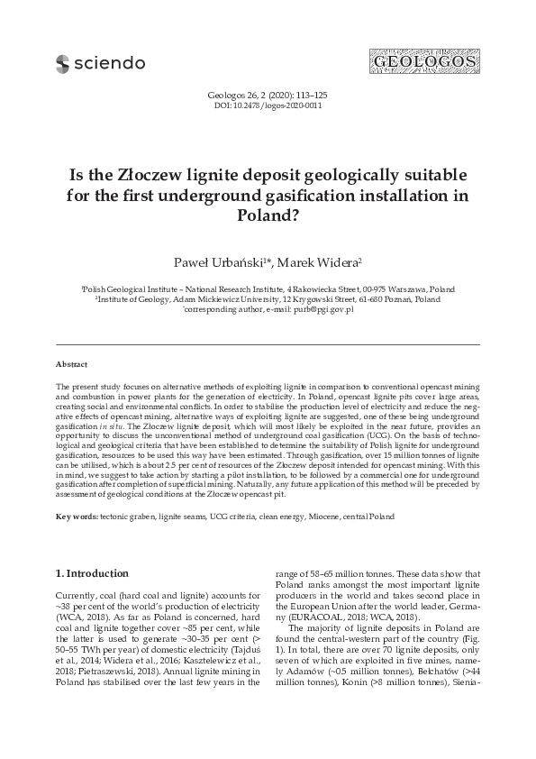 (PDF) Is the Złoczew lignite deposit geologically suitable for the ...
