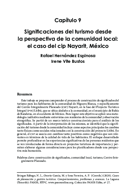 (PDF) Significaciones del turismo desde la perspectiva de la comunidad ...