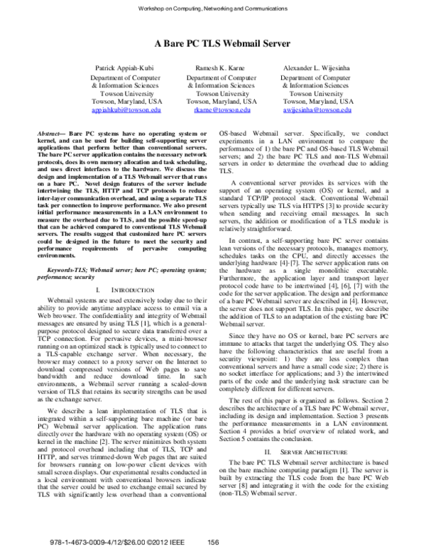 (PDF) A bare PC TLS Webmail Server