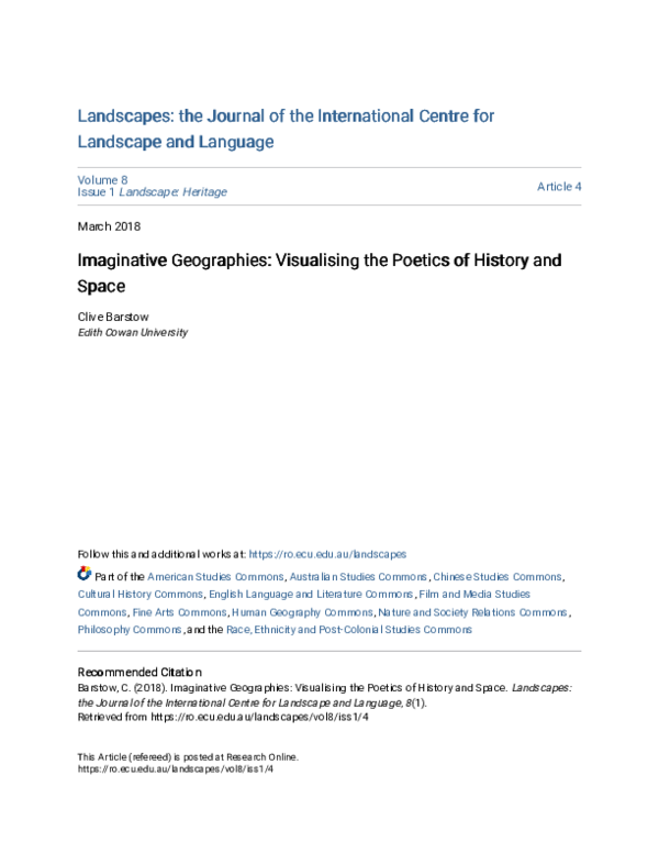 (PDF) Imaginative Geographies : Visualising the Poetics of History and ...