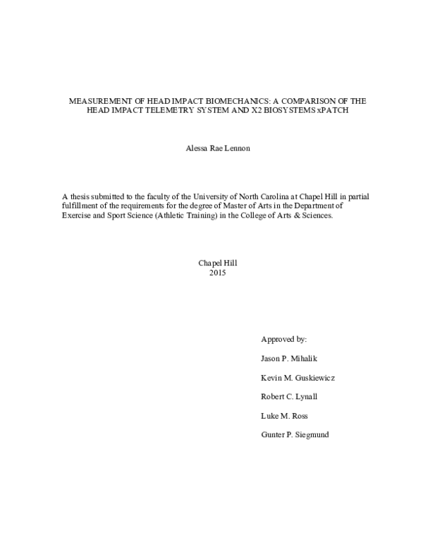 (PDF) Measurement of Head Impact Biomechanics: A Comparison of the Head ...