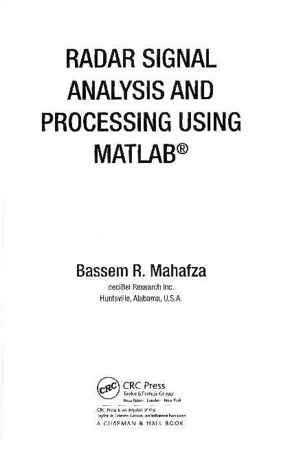 Pdf Radar Signal Analysis And Processing Using Matlab
