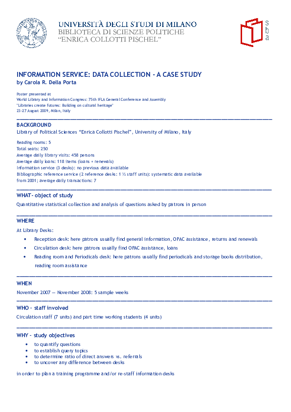 (PDF) Information Service: Data Collection - A Case Study