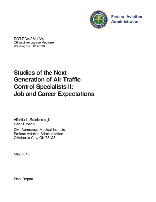 (PDF) Studies of the Next Generation of Air Traffic Control Specialists ...
