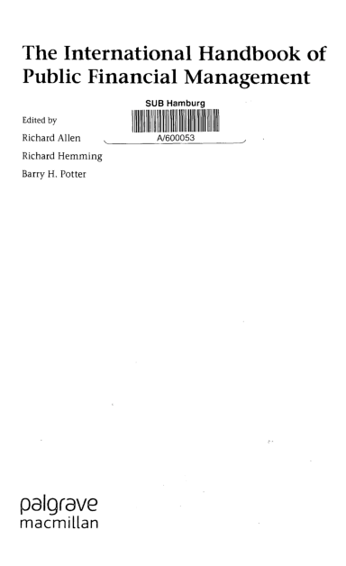 (PDF) The International Handbook of Public Financial Management