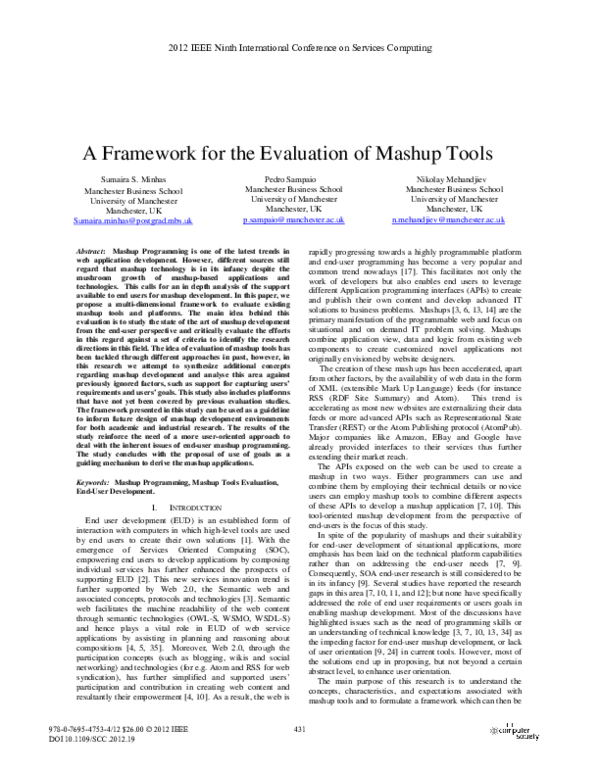 (PDF) A Framework for the Evaluation of Mashup Tools