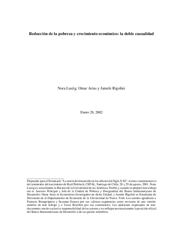 (PDF) Reducción de la pobreza y crecimiento económico