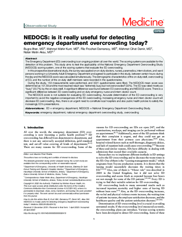 (PDF) NEDOCS: is it really useful for detecting emergency department ...