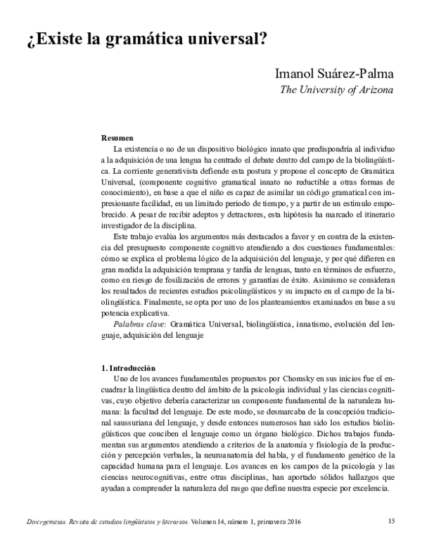 (PDF) ¿Existe la gramática universal?