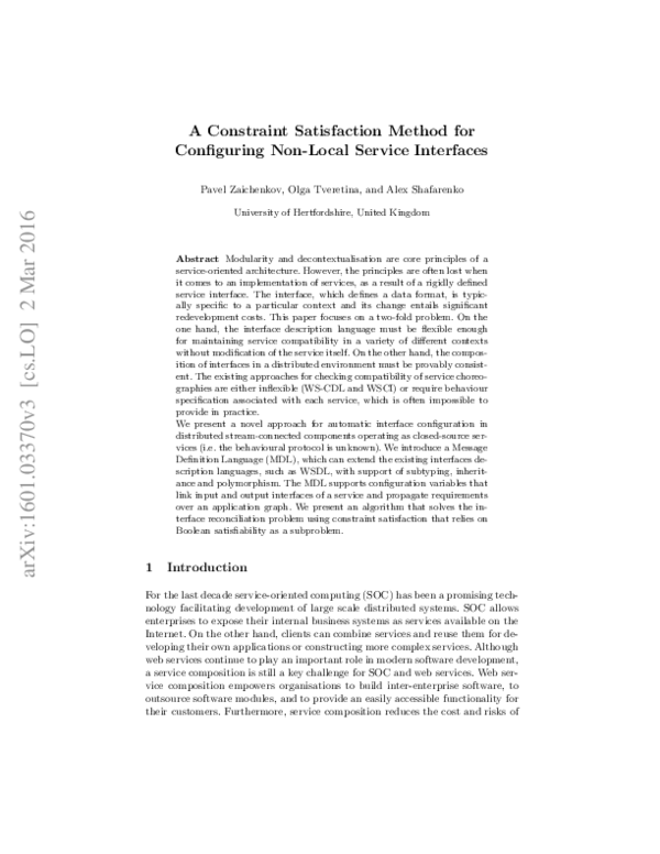 (PDF) A Constraint Satisfaction Method for Configuring Non-local ...