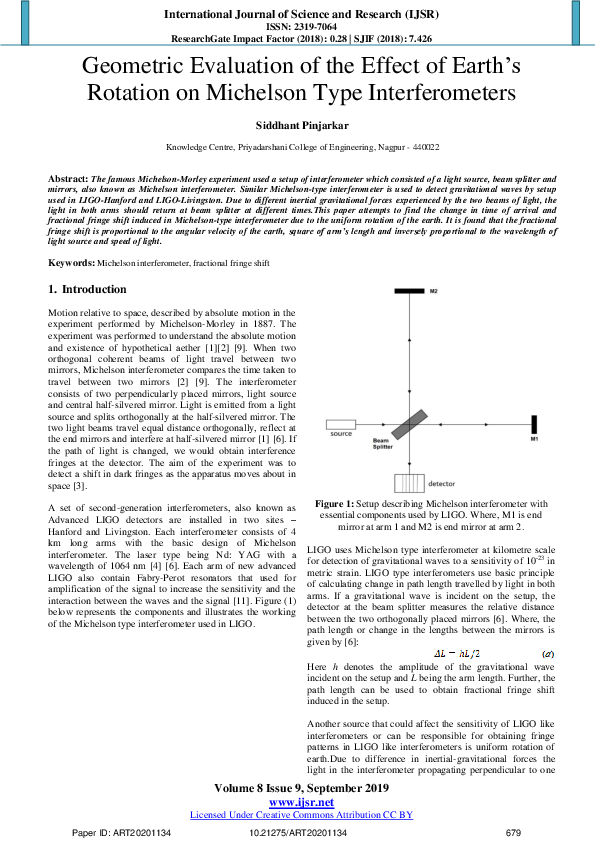 (PDF) Geometric Evaluation of the Effect of Earth’s Rotation on ...
