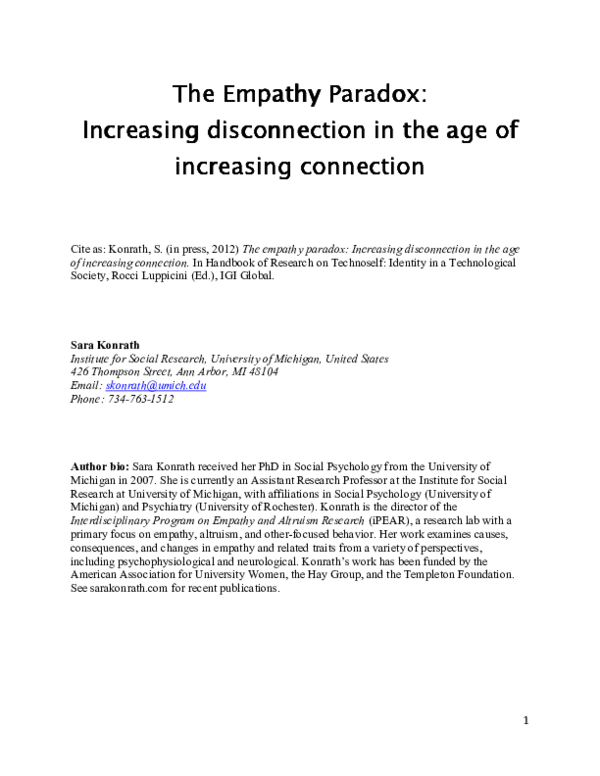 (PDF) The Empathy Paradox