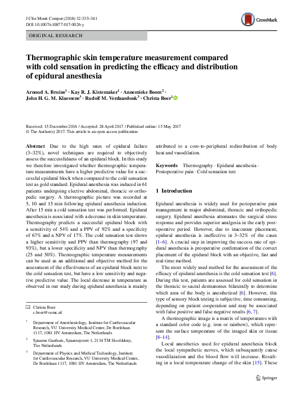 (PDF) Thermographic skin temperature measurement compared with cold ...