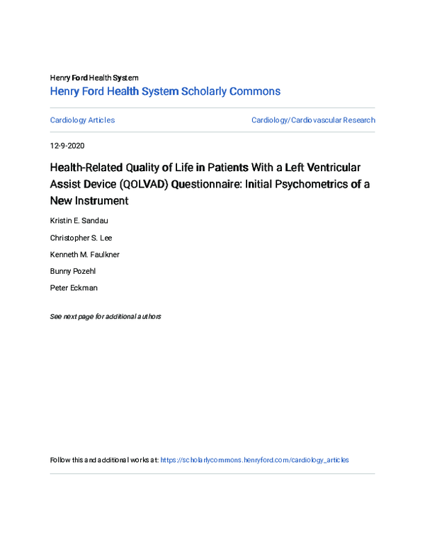 (PDF) Health-Related Quality of Life in Patients With a Left ...