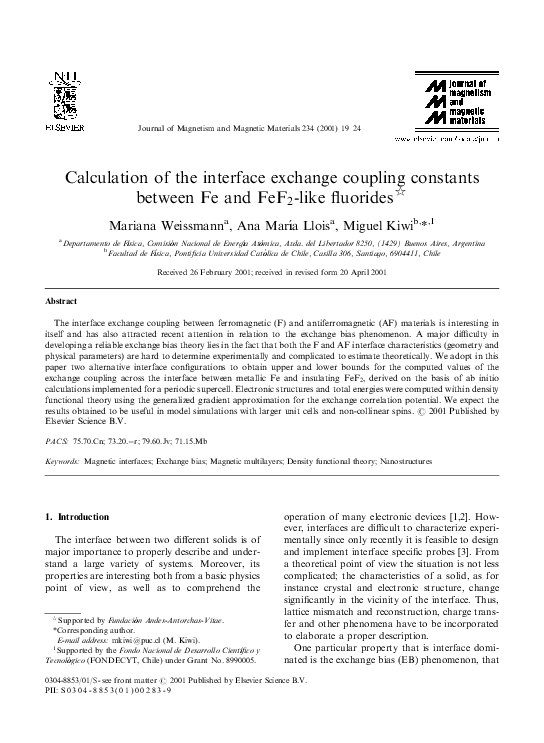 (PDF) Calculation of the interface exchange coupling constants between ...