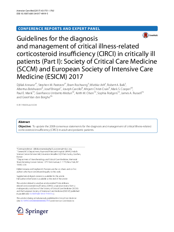 (PDF) Guidelines for the Diagnosis and Management of Critical Illness ...