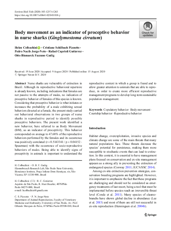 (PDF) Body movement as an indicator of proceptive behavior in nurse ...
