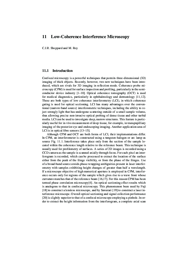 (PDF) Low-Coherence Interference Microscopy