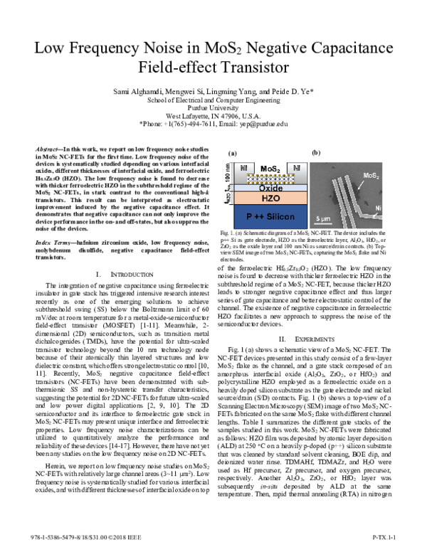 (PDF) Low frequency noise in MOS2 negative capacitance field-effect ...