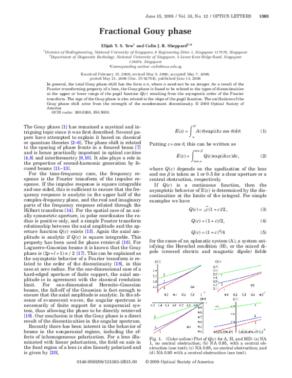 (PDF) Fractional Gouy phase