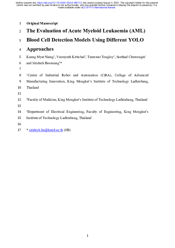 (PDF) The Evaluation of Acute Myeloid Leukaemia (AML) Blood Cell ...