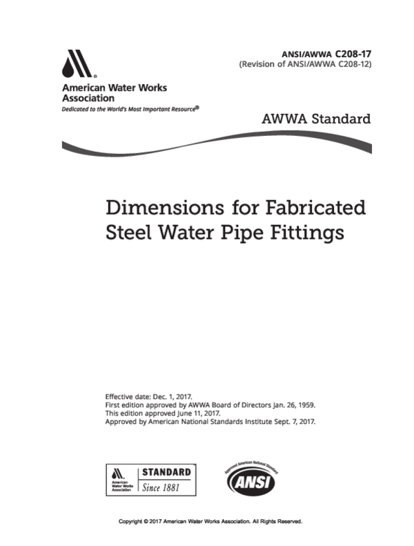 (PDF) Dimensions for Fabricated Steel Water Pipe Fittings