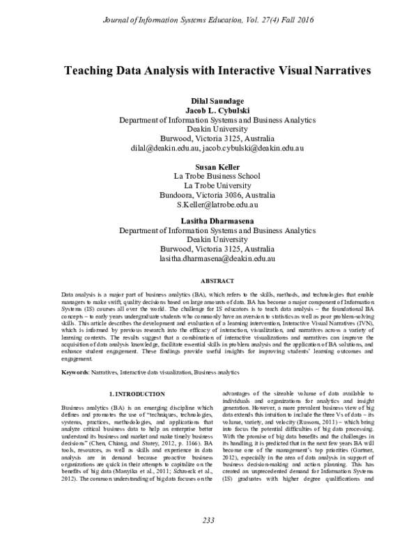 (PDF) Teaching Data Analysis with Interactive Visual Narratives