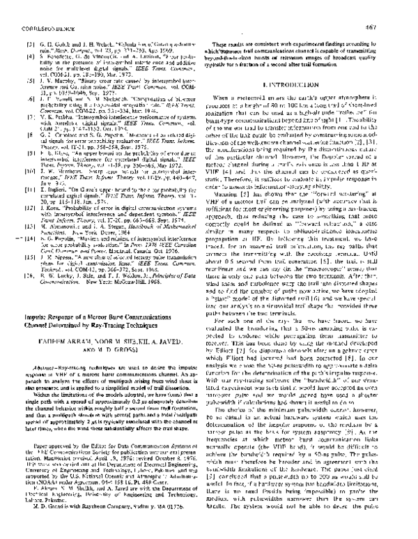 (PDF) Impulse Response of a Meteor Burst Communications Channel ...