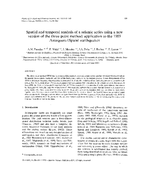 (PDF) Spatial and temporal analysis of a seismic series using a new ...
